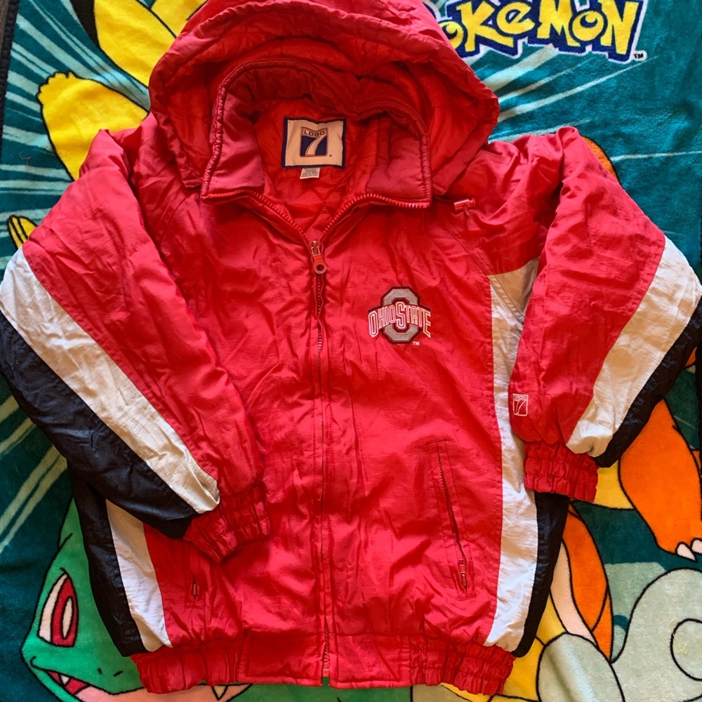 90s Ohio State Logo 7 Puffer Jacket - Gem